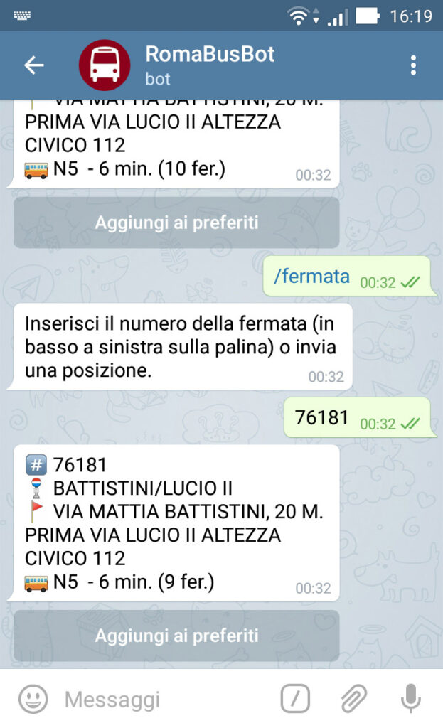 RomaBusBot: il bot di Telegram che ti dice quando arriva il bus