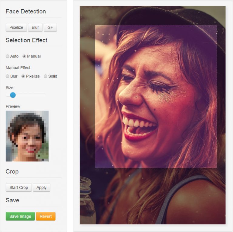 Come censurare una foto con Facepixelizer